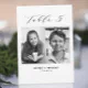 Minimalist Wedding Table 5 Number & Pictures Card | Zazzle