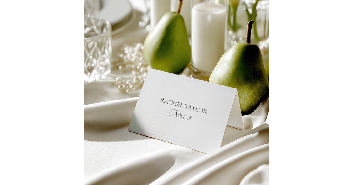 Minimalist Wedding Table Number Place Card | Zazzle