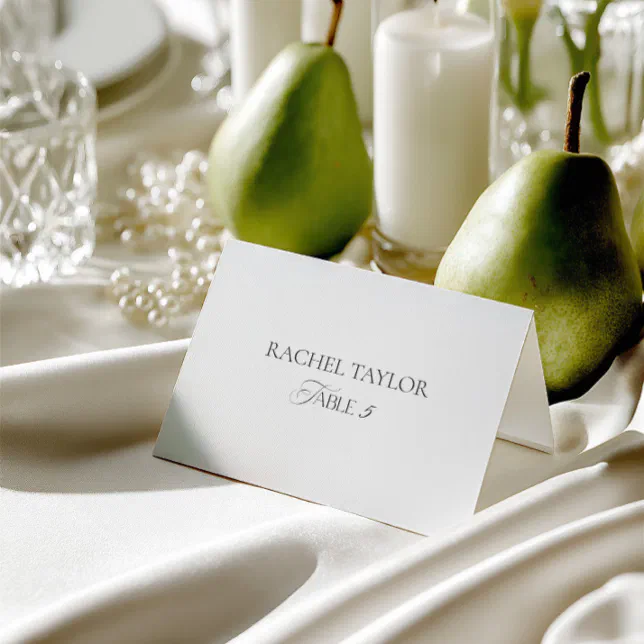 Minimalist Wedding Table Number Place Card | Zazzle