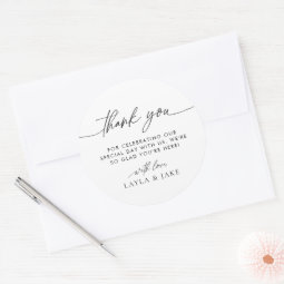 Minimalist Wedding Thank You Favor Stickers LAYLA | Zazzle