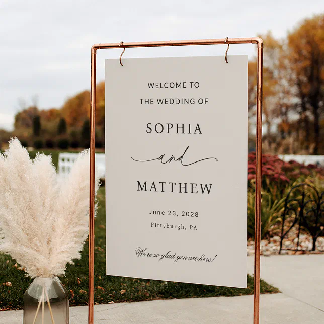 Minimalist Wedding Welcome Foam Board | Zazzle