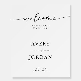 Minimalist Wedding Welcome Sign | 16x20" Welcome | Zazzle