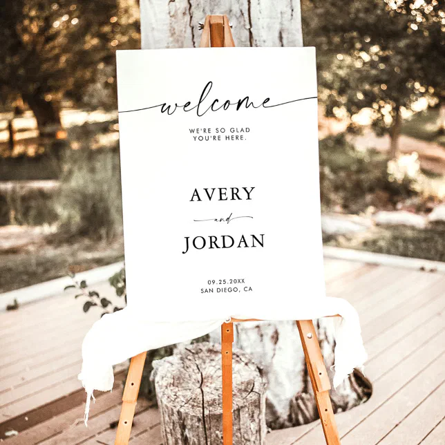Minimalist Wedding Welcome Sign | 16x20" Welcome | Zazzle