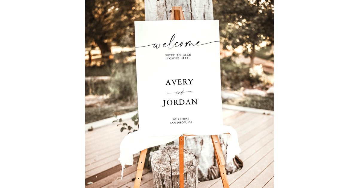 Minimalist Wedding Welcome Sign | 16x20" Welcome | Zazzle