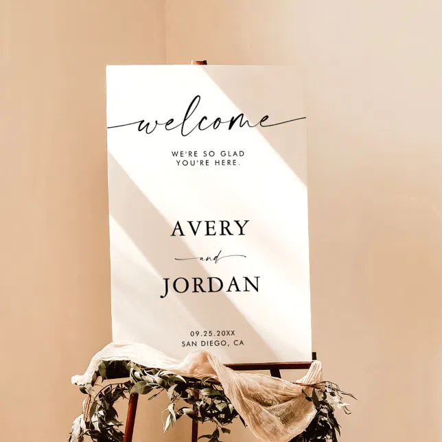 Minimalist Wedding Welcome Sign | 24x36" Welcome | Zazzle