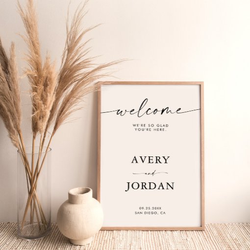 Minimalist Wedding Welcome Sign | 24x36" Welcome | Zazzle