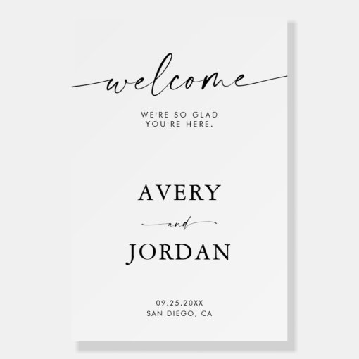 Minimalist Wedding Welcome Sign | 24x36" Welcome | Zazzle