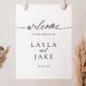 Minimalist Wedding Welcome Sign Foam Board LAYLA | Zazzle