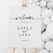 Minimalist Wedding Welcome Sign Foam Board LAYLA | Zazzle