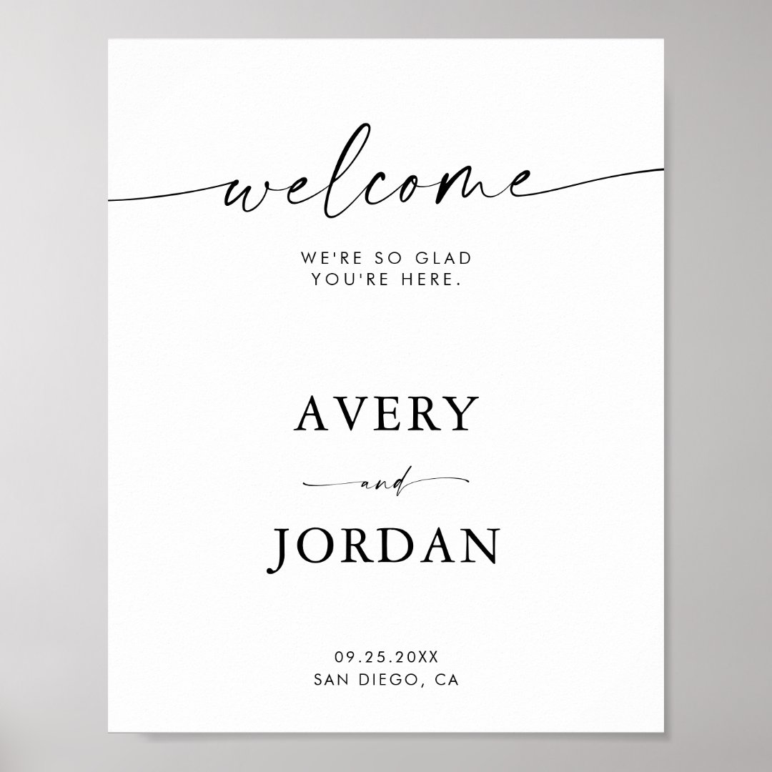 Minimalist Wedding Welcome Sign | Modern Welcome | Zazzle