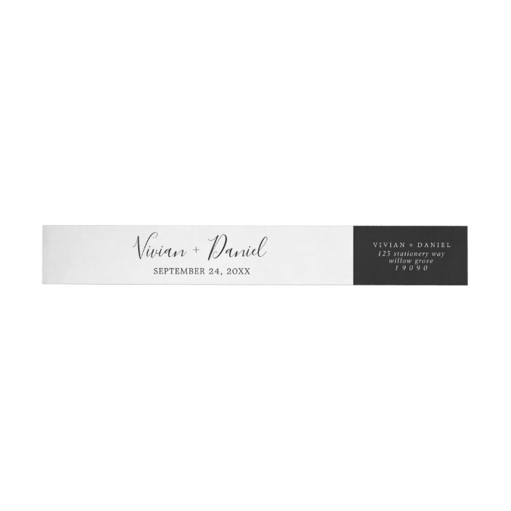Minimalist Wedding Wrap Around Label | Zazzle