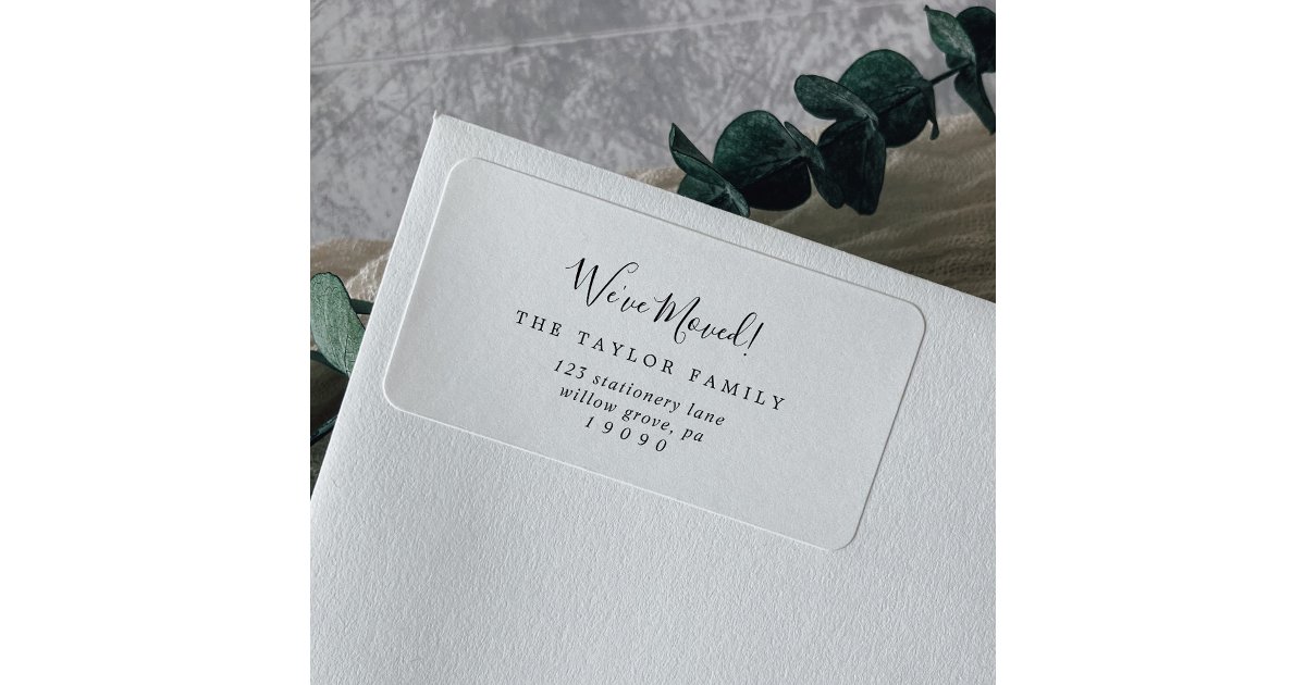 Minimalist We've Moved New Address Label | Zazzle