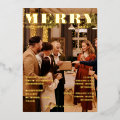 Minimalist What A Year Photo Year In Review Photo Foil Holiday Card ...