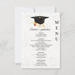 Minimalist Whimsical Graduation party dinner menu Invitation | Zazzle