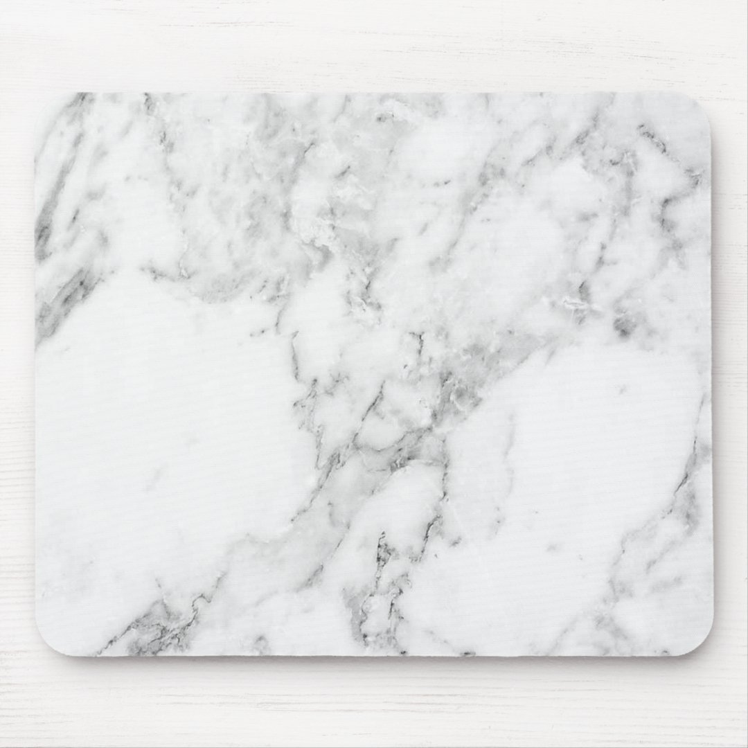 Minimalist White and Gray Marble Mouse Pad | Zazzle