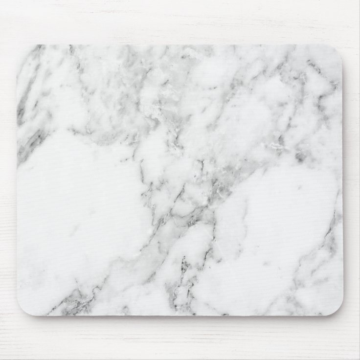 Minimalist White and Gray Marble Mouse Pad | Zazzle