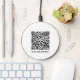 Minimalist white Custom QR Code and text editable Wireless Charger | Zazzle