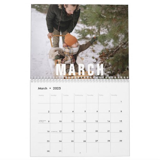Minimalist White Family Photo Memories Calendar | Zazzle