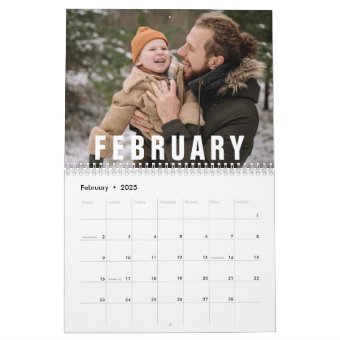 Minimalist White Family Photo Memories Calendar | Zazzle