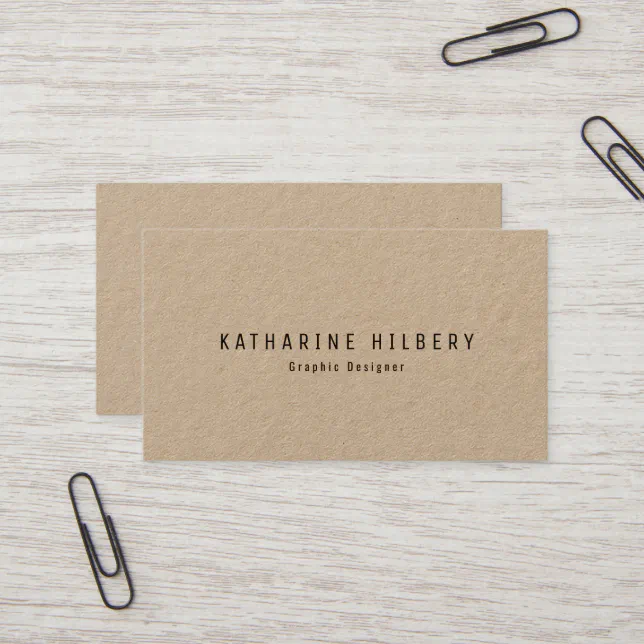 Minimalist White Kraft Paper Business Card | Zazzle