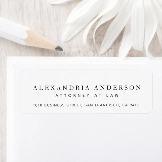 Minimalist White Lawyer Professional Address Label | Zazzle