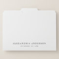Minimalist White Lawyer Professional File Folder | Zazzle