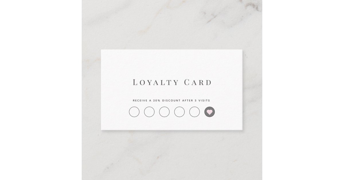 Minimalist White Loyalty Card | Zazzle