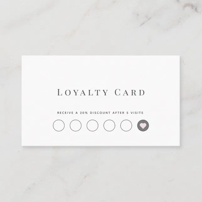 Minimalist White Loyalty Card | Zazzle