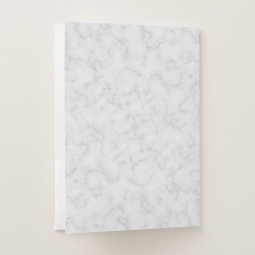 Minimalist White Marble Gold Frame Pocket Folder | Zazzle