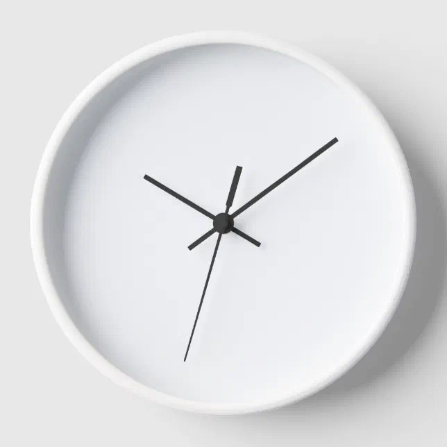 Minimalist white solid plain simple elegant clock | Zazzle