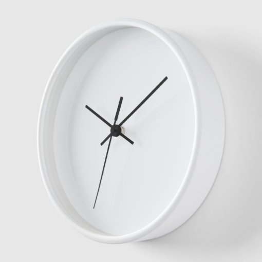 Minimalist white solid plain simple elegant clock | Zazzle