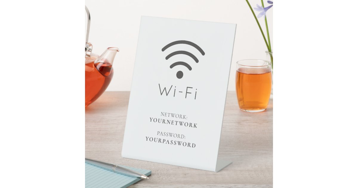 Minimalist White Wi-Fi Pedestal Sign | Zazzle