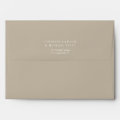 Minimalist Wildflower Taupe Wedding Envelope | Zazzle