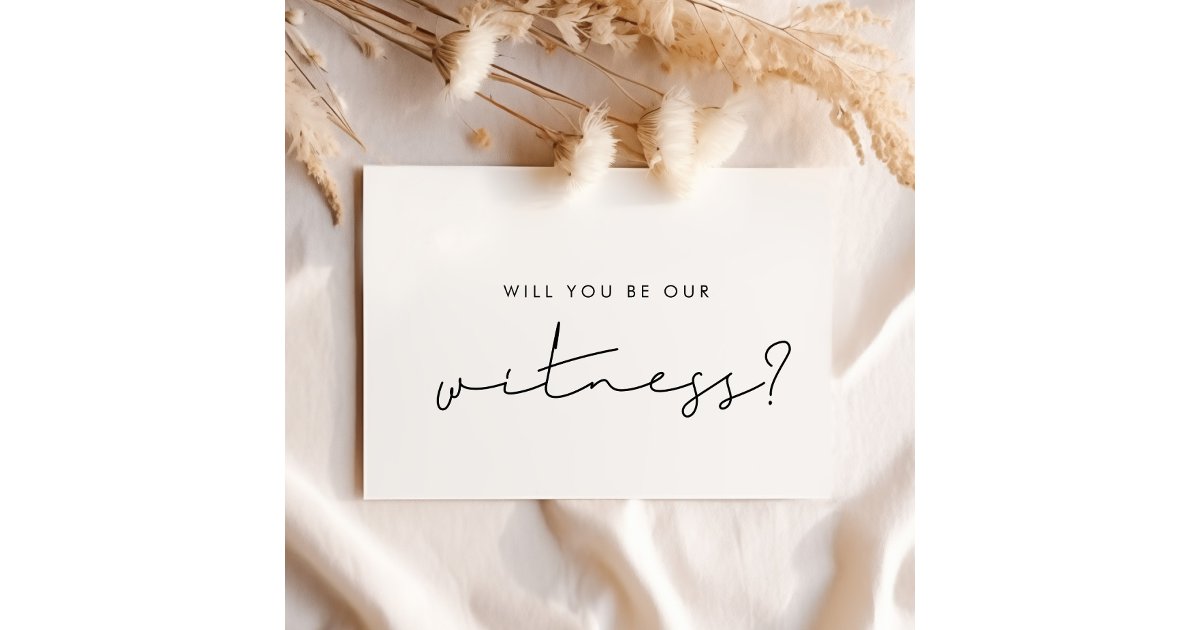 Minimalist Will you be our witness proposal card | Zazzle