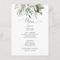 Minimalist winter evergreen wedding menu | Zazzle