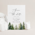 Minimalist woodland rustic pine tree Save the date | Zazzle