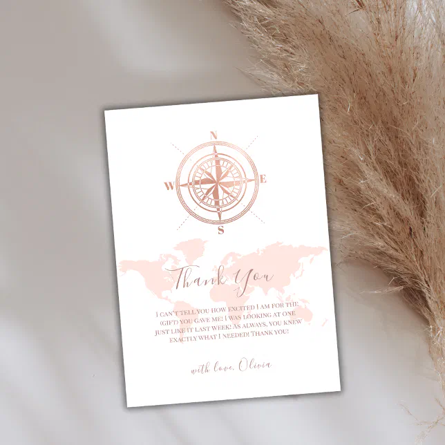 Minimalist World Map Travel Adventure Baby Shower Thank You Card | Zazzle