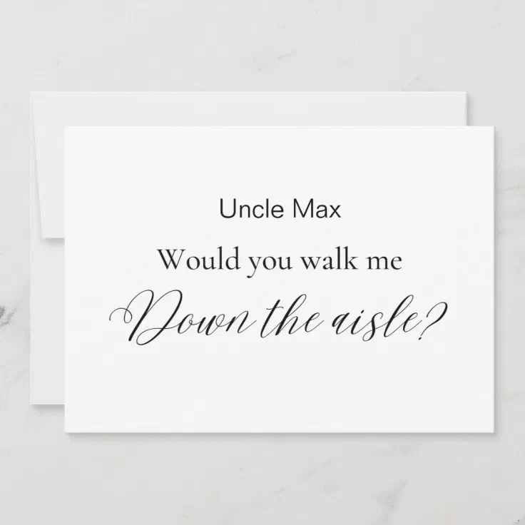 Minimalist Would You Walk Me Down The Aisle Invitation | Zazzle