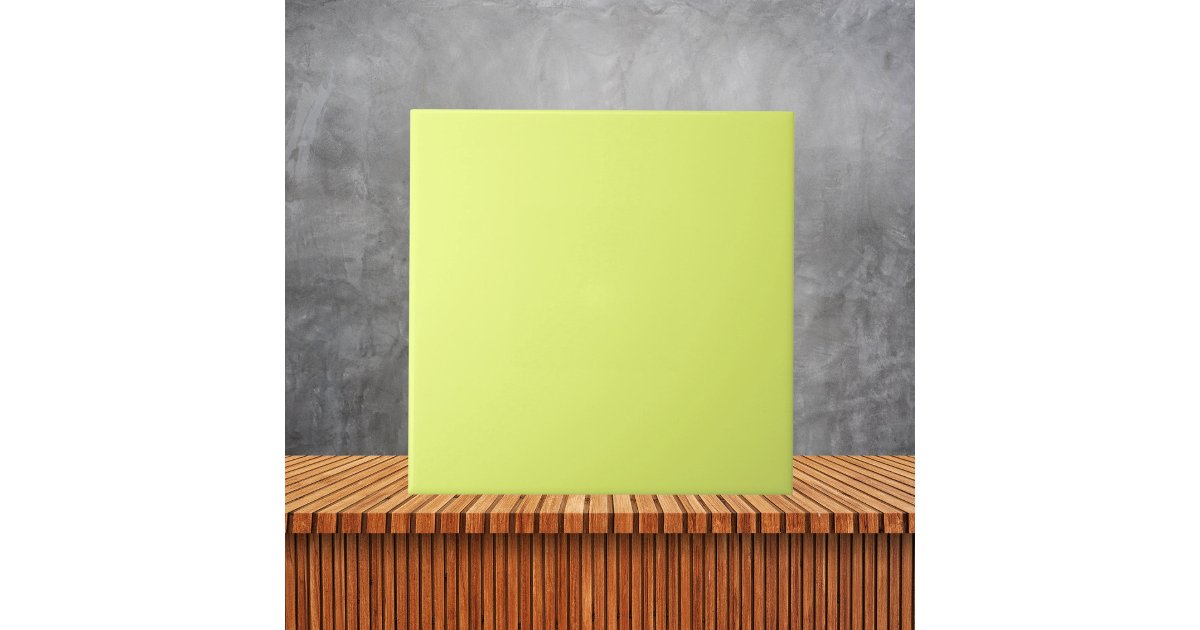 Minimalist Yellow Green Solid Color Ceramic Tile | Zazzle