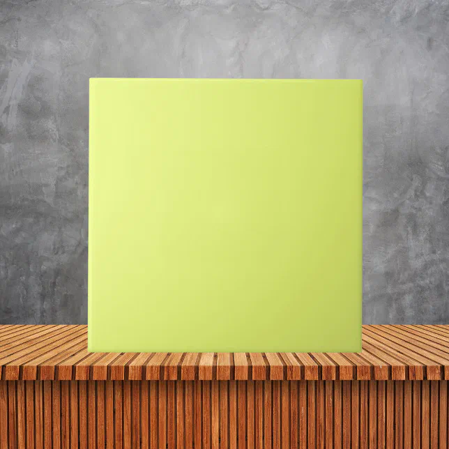Minimalist Yellow Green Solid Color Ceramic Tile | Zazzle