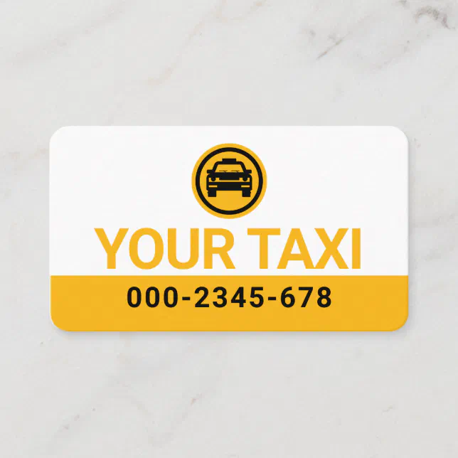 Minimalist Your Yellow Taxi Cab Business Card | Zazzle
