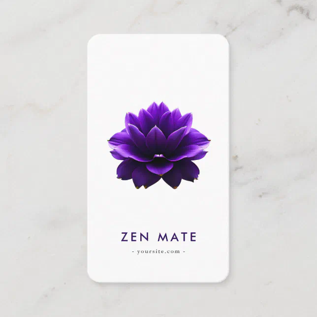 Minimalist Zen Lotus Yoga Wellness Qr Code Business Card | Zazzle