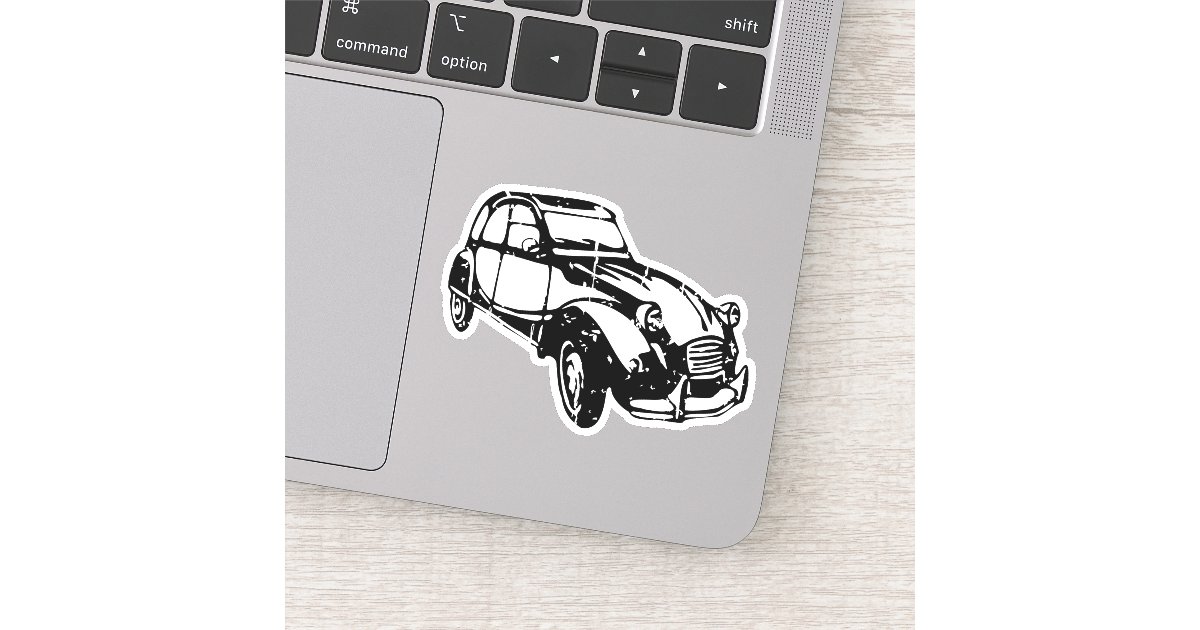 Minimalistic 2CV Deux Chevaux Duck Black Line Art Sticker | Zazzle