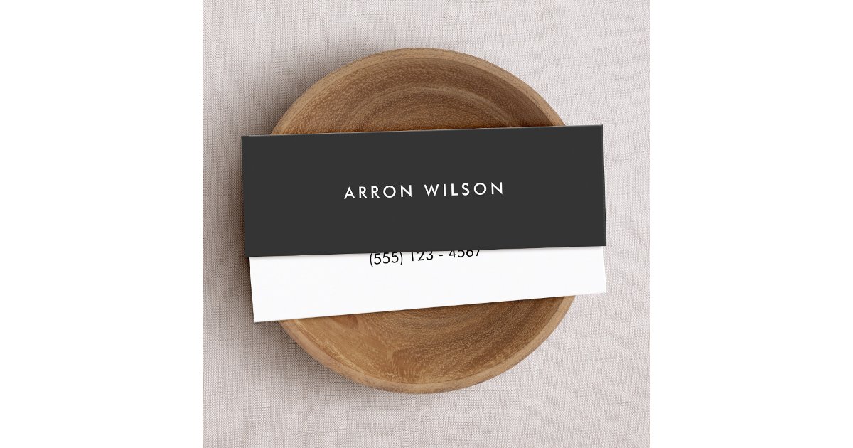 Minimalistic Black Mini Business Card | Zazzle