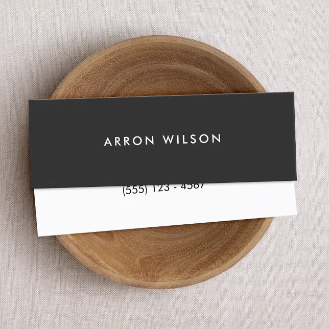 Minimalistic Black Mini Business Card | Zazzle