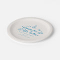 Minimalistic Blue Script Lake Bachelorette Party Paper Plates | Zazzle
