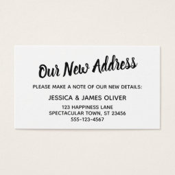 Minimalistic Bold Typography Our New Address Card | Zazzle