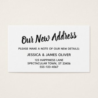 Minimalistic Bold Typography Our New Address Card | Zazzle
