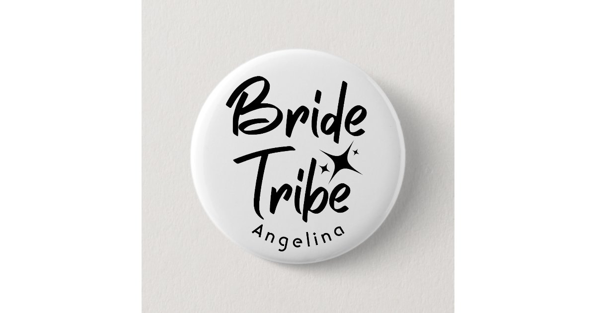 Minimalistic Bride Tribe Bridal Shower Button | Zazzle