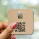 Minimalistic Brown QR Code With Business Logo Square Sticker | Zazzle